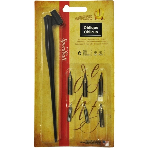 Speedball Oblique Dip Pen Set - Σετ Πένες Καλλιγραφίας, 7τεμ.-Scraps n ...