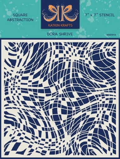 Katkin Krafts Στένσιλ 7 x 7 inch. - Square Abstraction-Scraps n Pieces